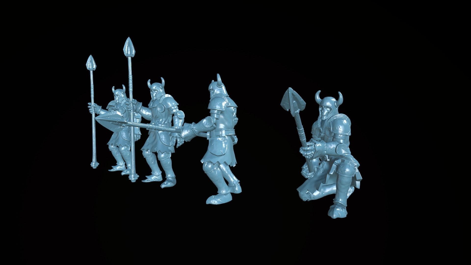 Undead Knight with spear 3D model 3D printable | CGTrader