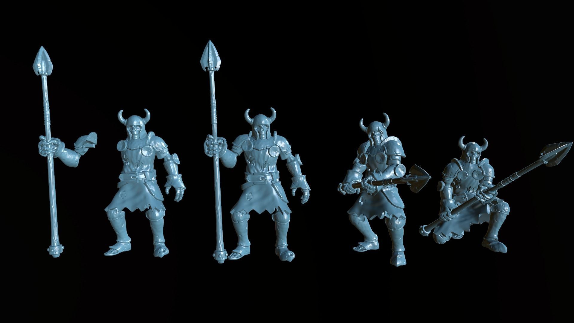 Undead Knight with spear 3D model 3D printable | CGTrader