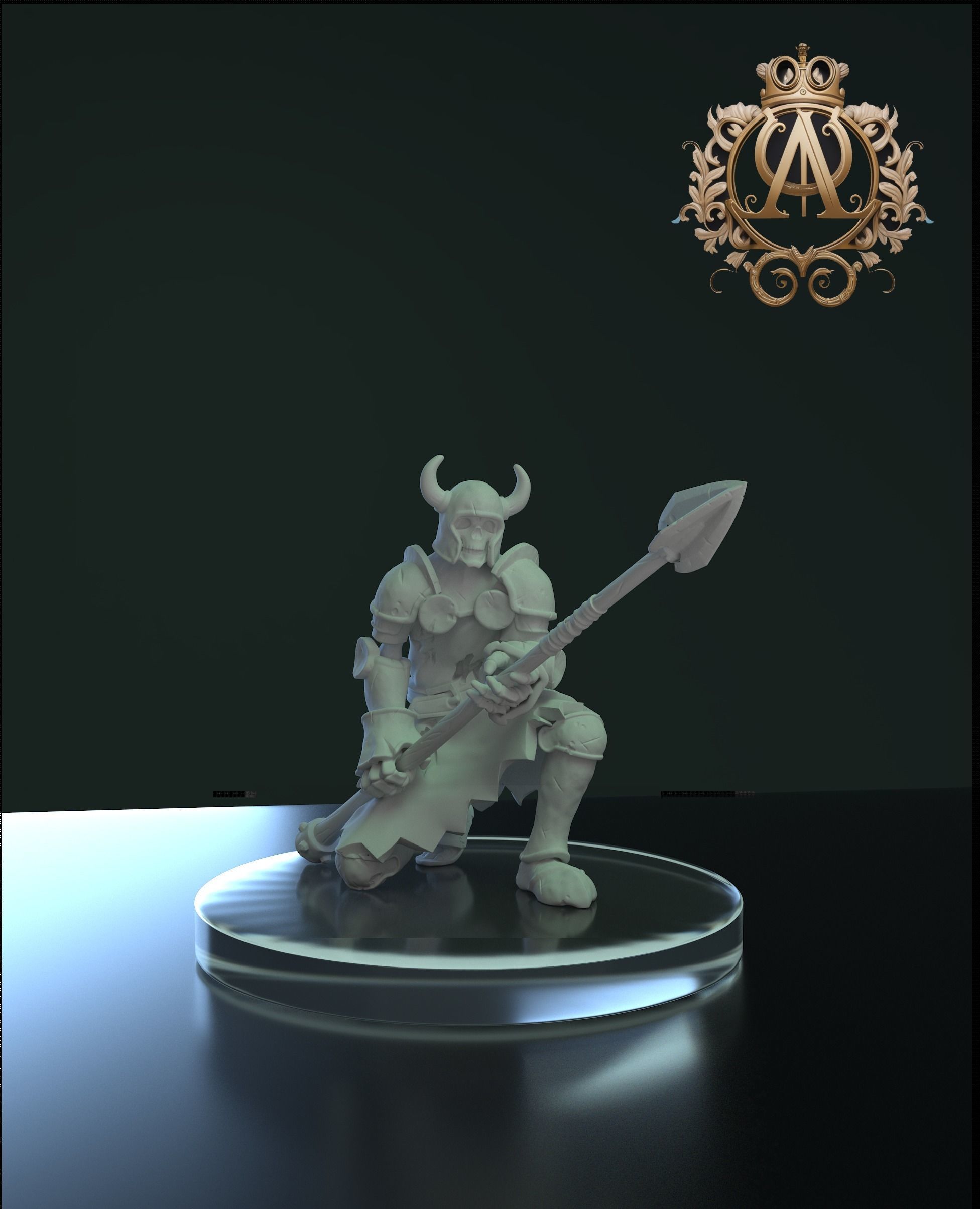 Undead Knight with spear 3D model 3D printable | CGTrader