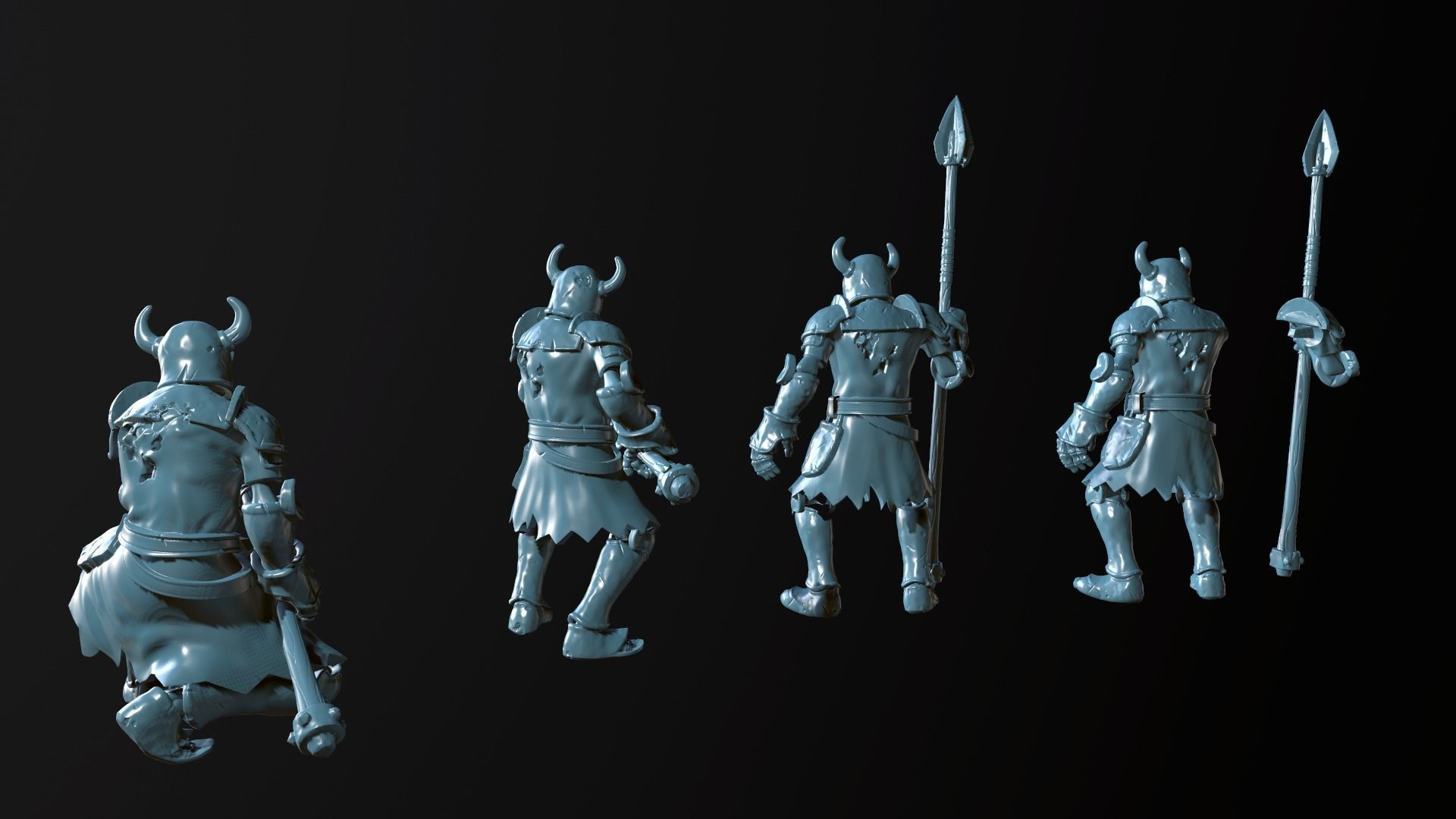 Undead Knight with spear 3D model 3D printable | CGTrader