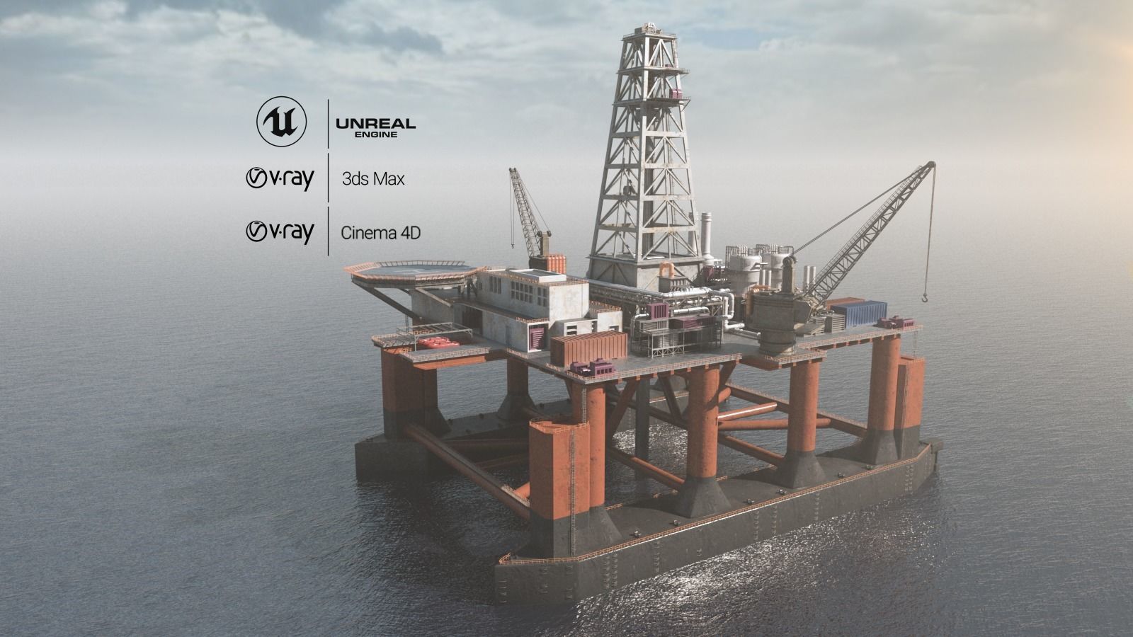 Dolphin Oil Rig 3D model | CGTrader