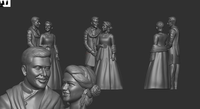 couple miniature 3D model 3D printable | CGTrader