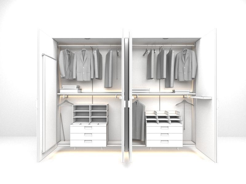 Modern style solid wood wardrobe -3D model 3D model | CGTrader