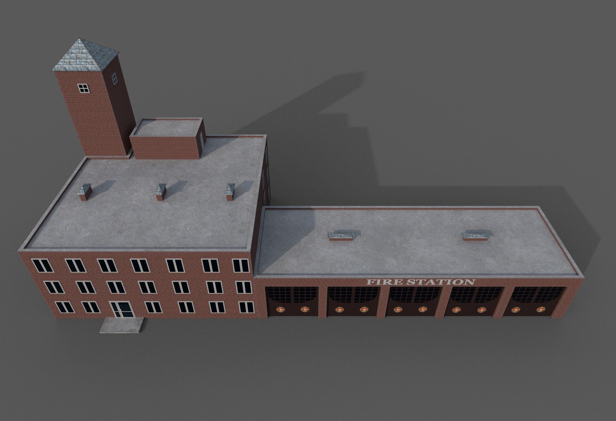 Fire Department with textures in two styles 3D model | CGTrader