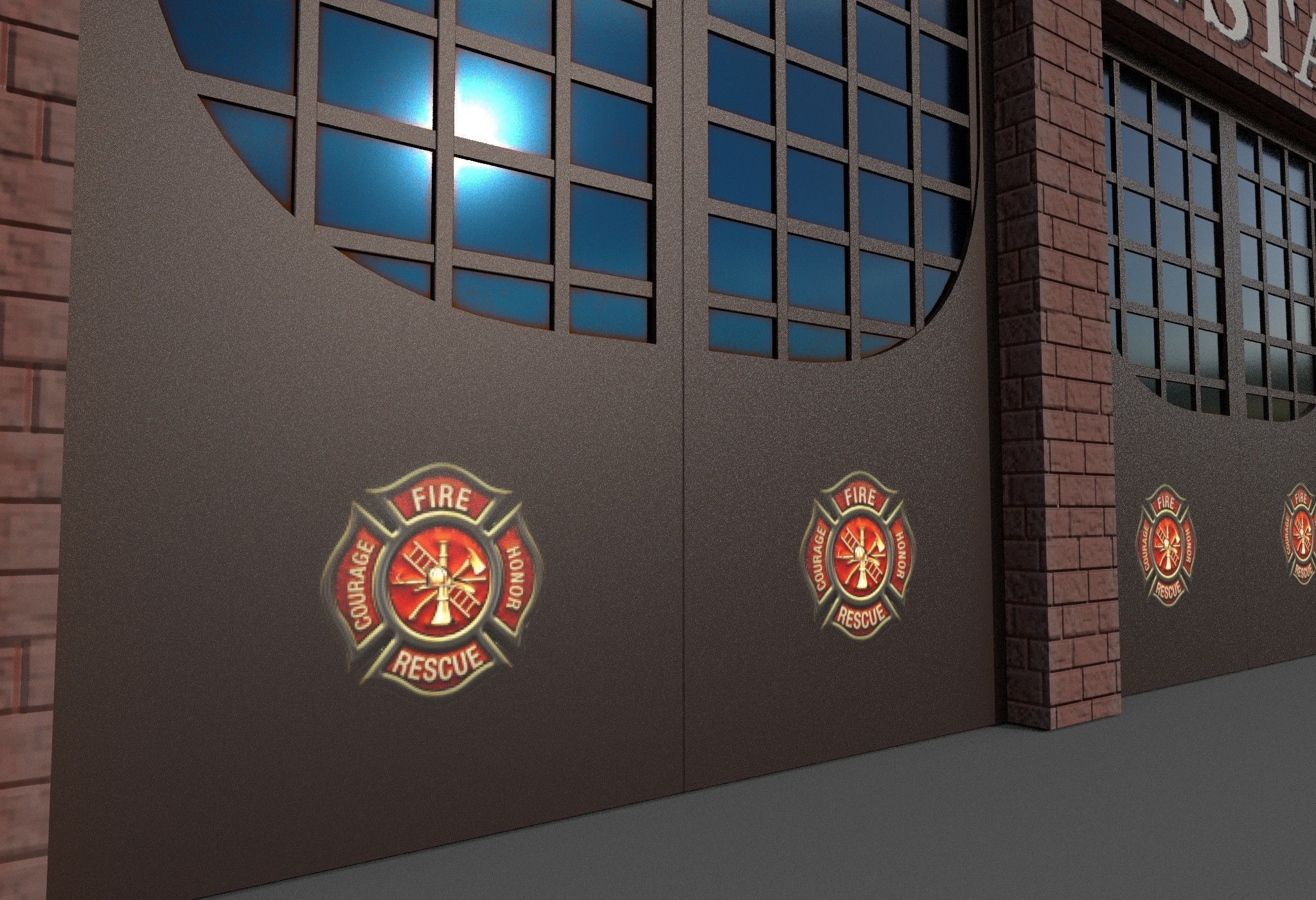 Fire Department with textures in two styles 3D model | CGTrader