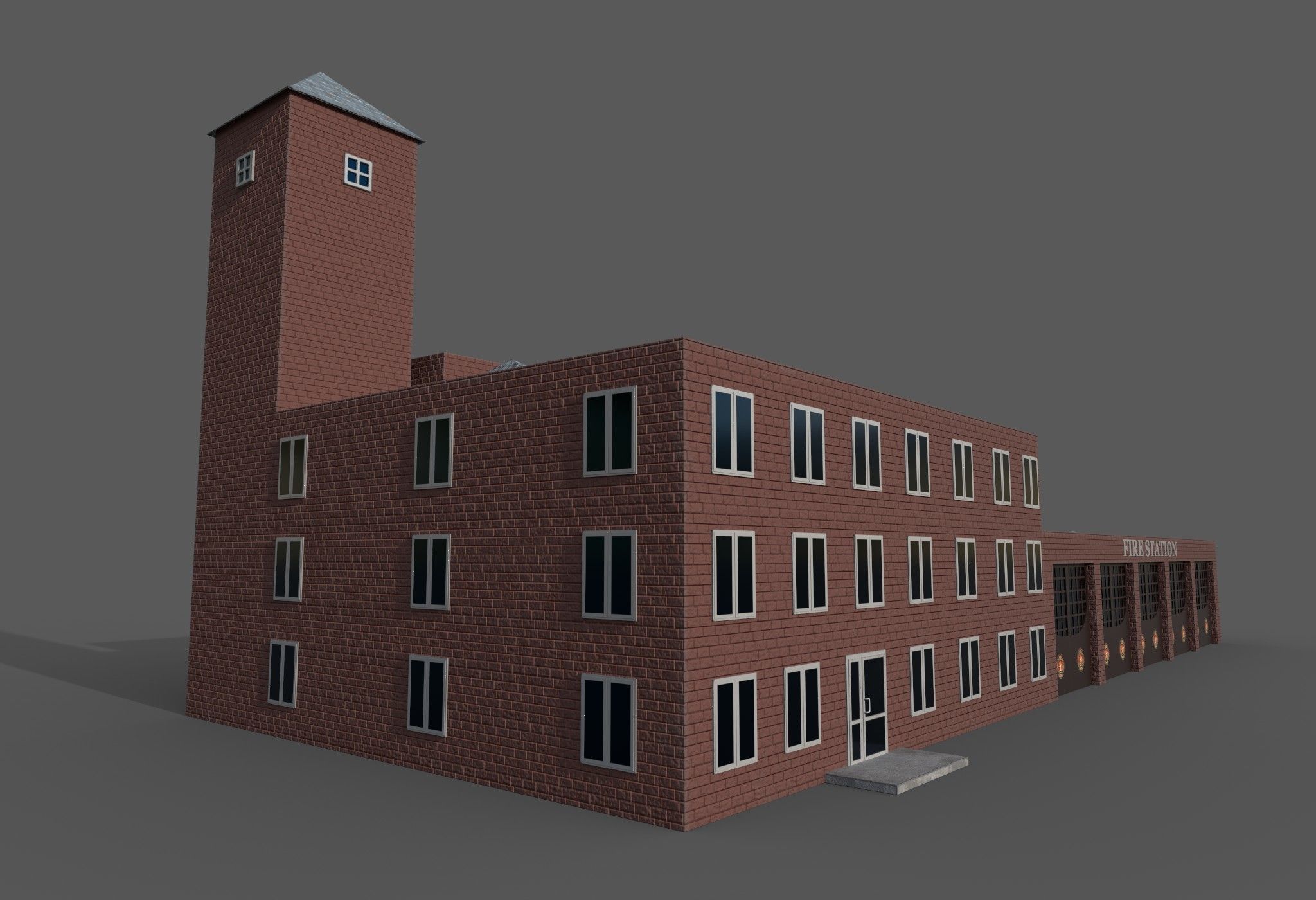Fire Department with textures in two styles 3D model | CGTrader