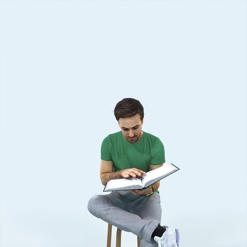 3D model Flow 13H Reading a Book Sitting Casual Man Student VR / AR / low-poly | CGTrader