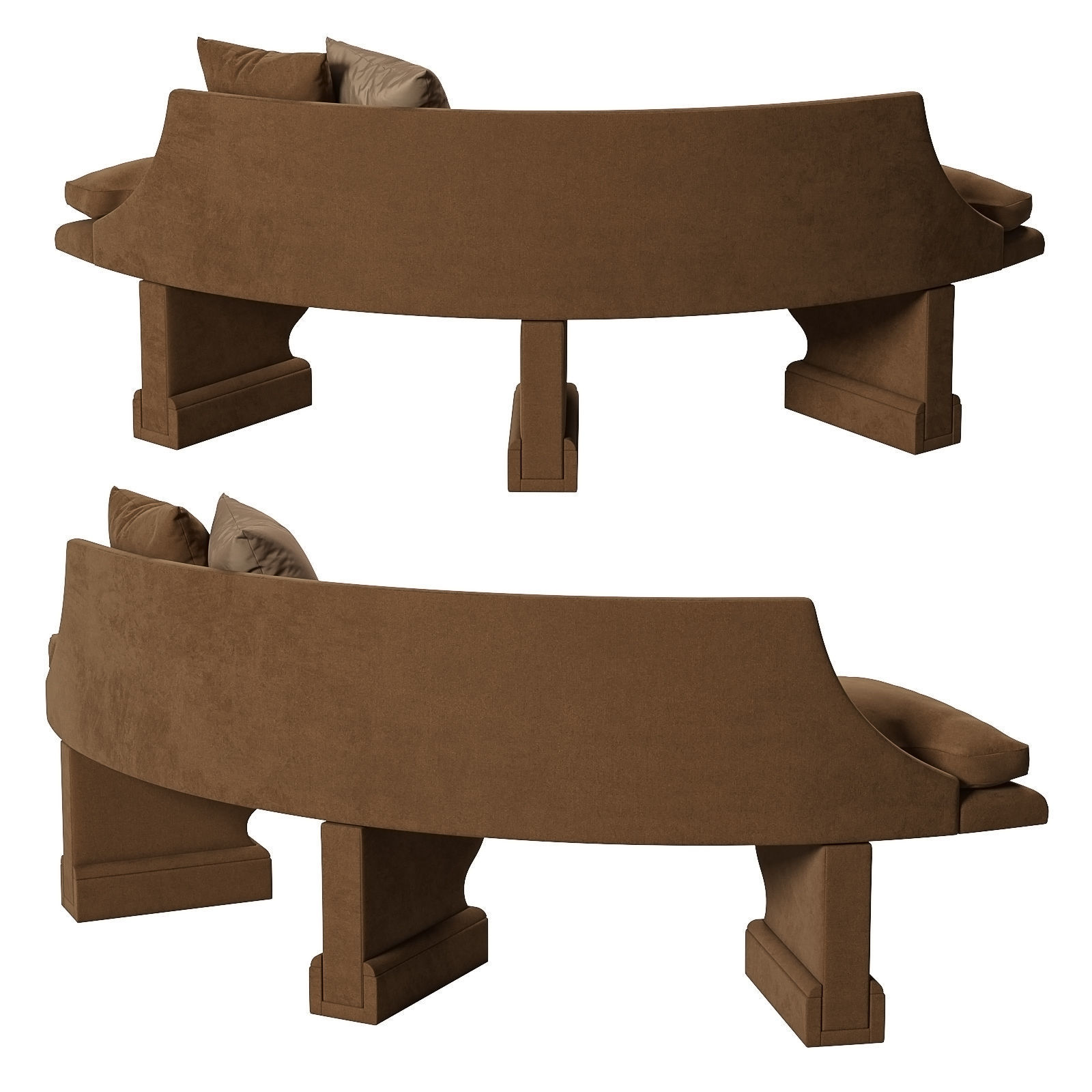 Saladino Curved Bench 3D model | CGTrader