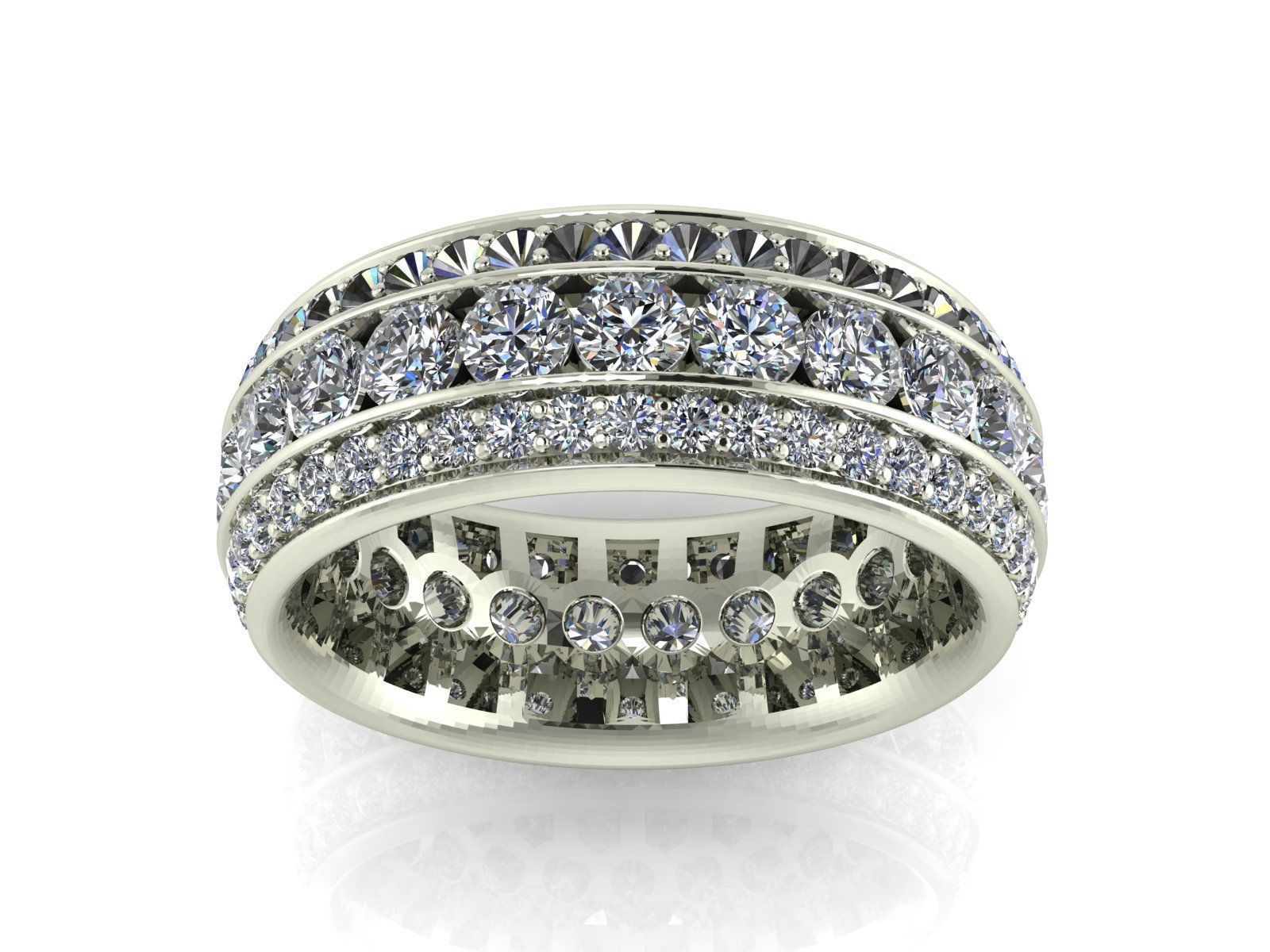 3 Row Eternity Band 3D model 3D printable | CGTrader