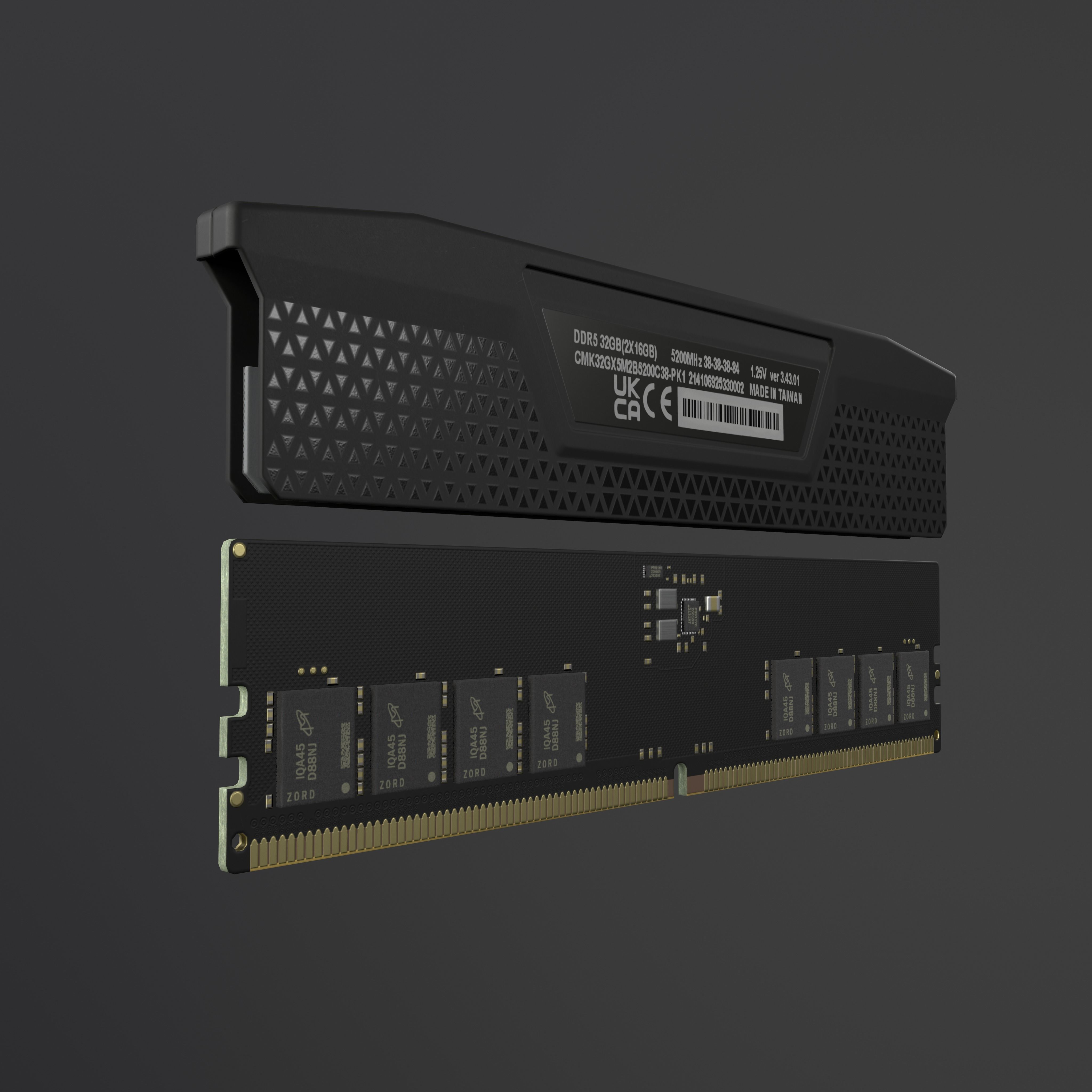 3D model Corsair Vengeance DDR5 RAM VR / AR / low-poly | CGTrader