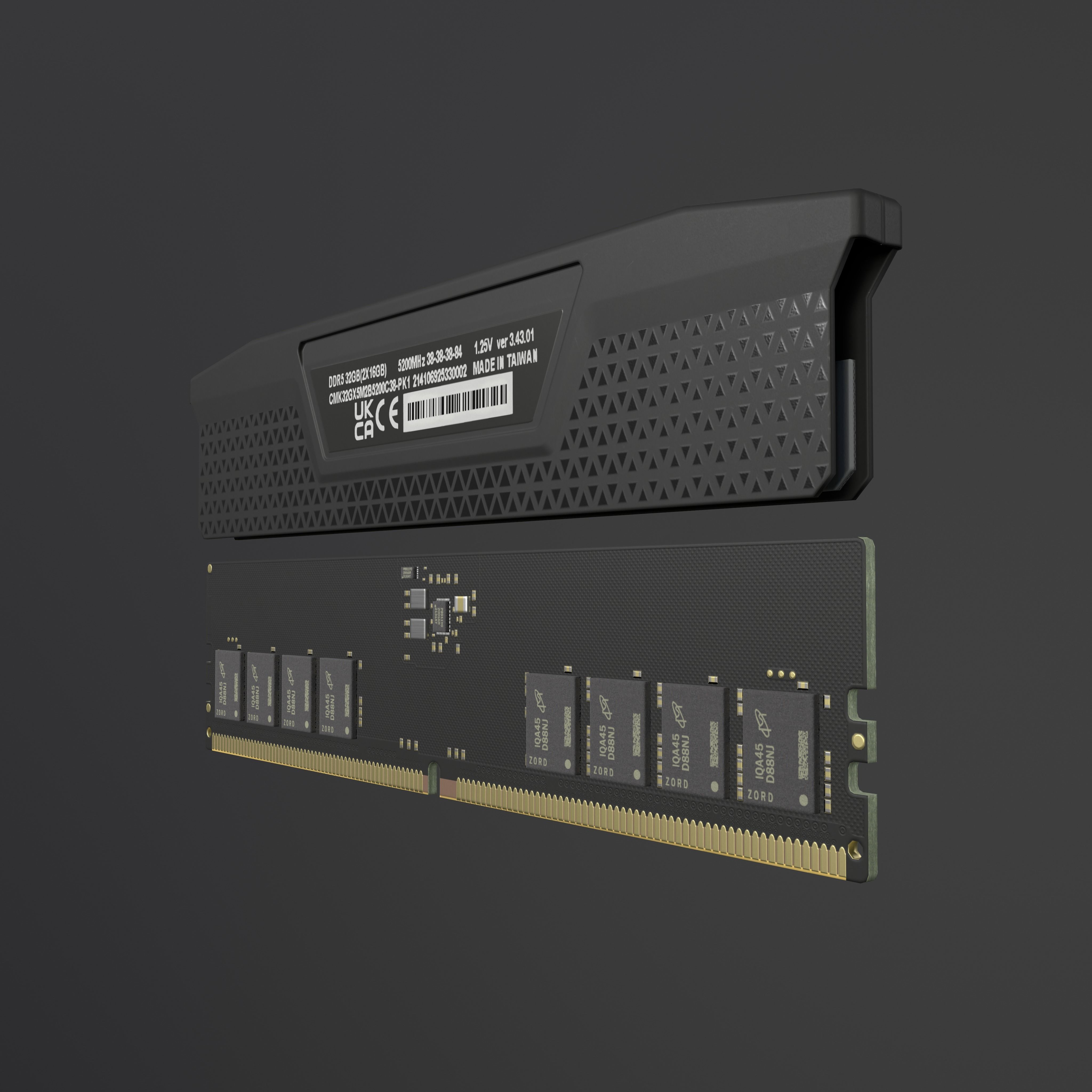 3D model Corsair Vengeance DDR5 RAM VR / AR / low-poly | CGTrader