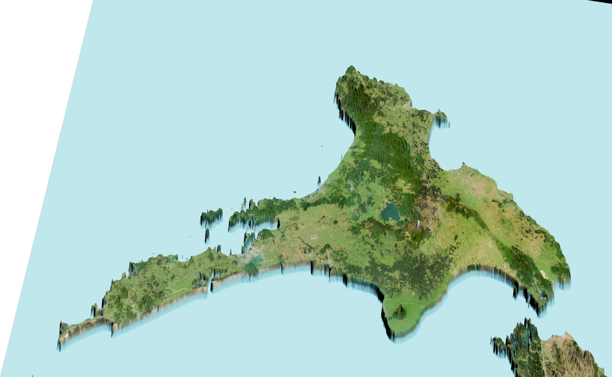 New Zealand Terrain Topography Elevation DEM Geography map 3D model ...