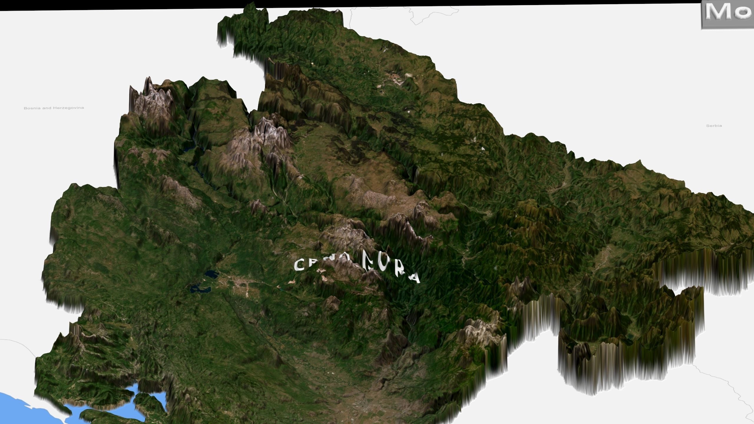 Montenegro Terrain Topography Elevation DEM Geography Lanpe map 3D ...