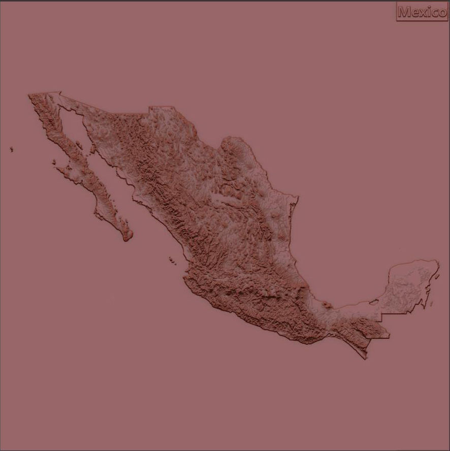 Mexico Terrain Topography Elevation DEM Geography Landscape 3D model ...
