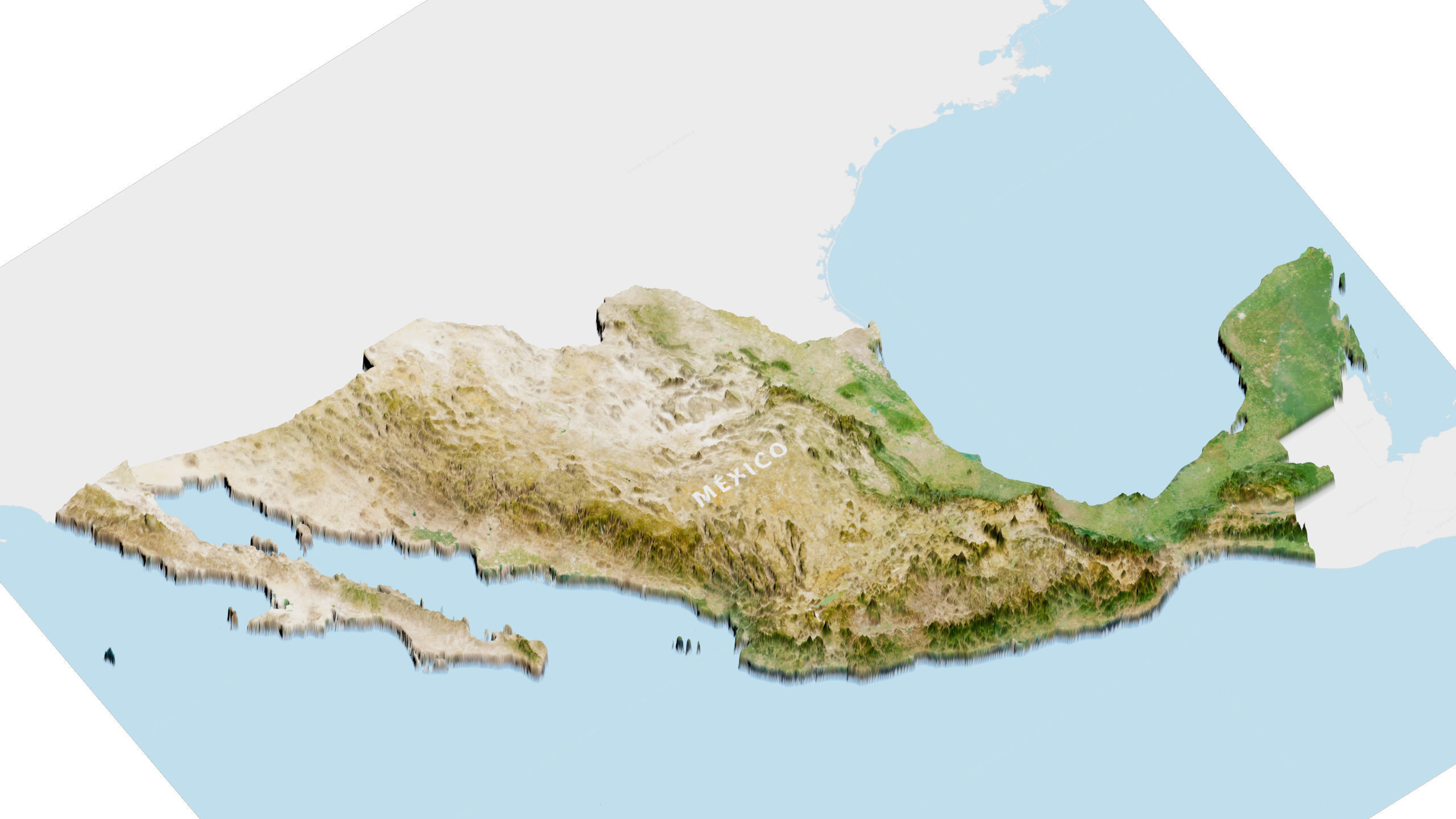 Mexico Terrain Topography Elevation DEM Geography Landscape 3D model ...