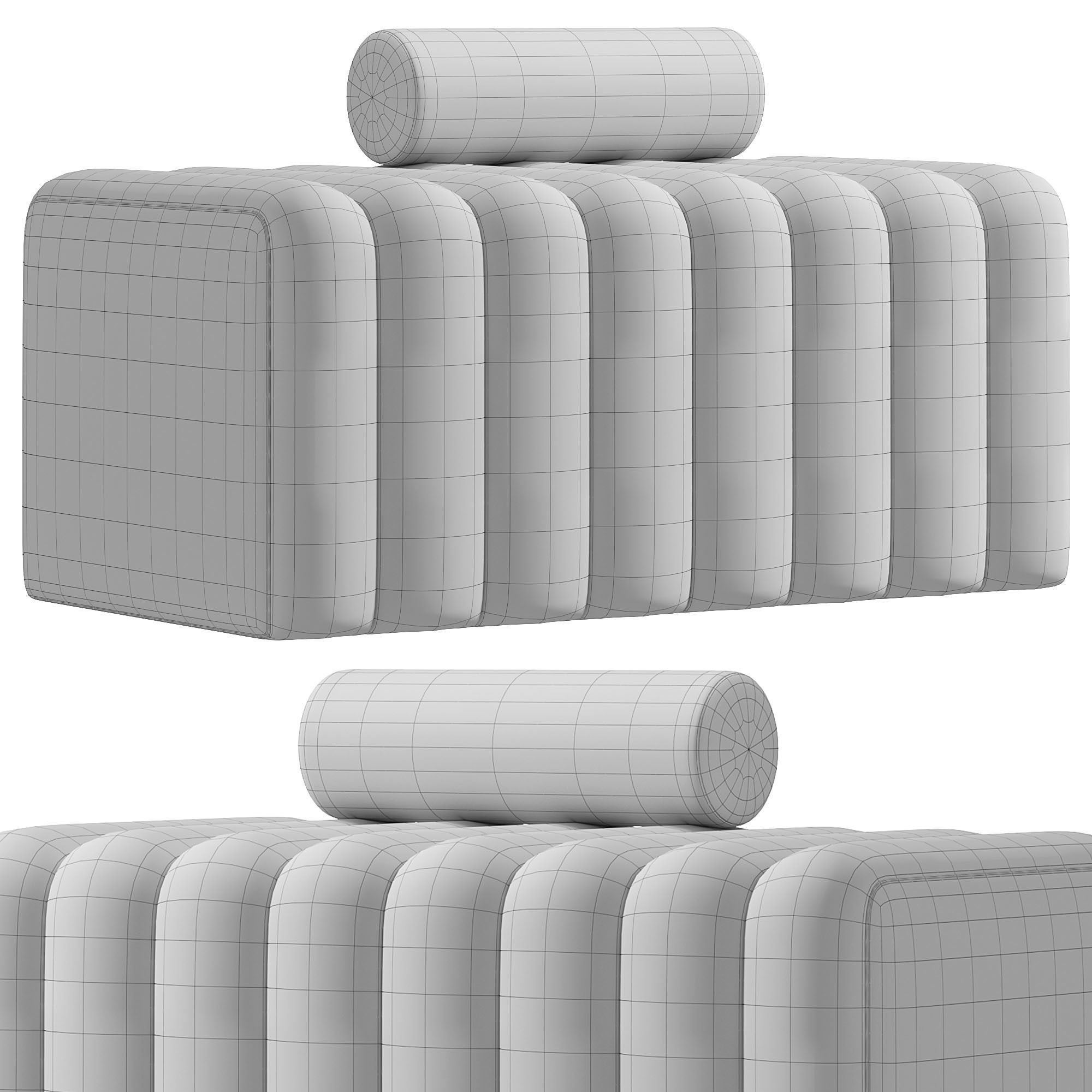 Modern Line Tufted Bench 3D model | CGTrader