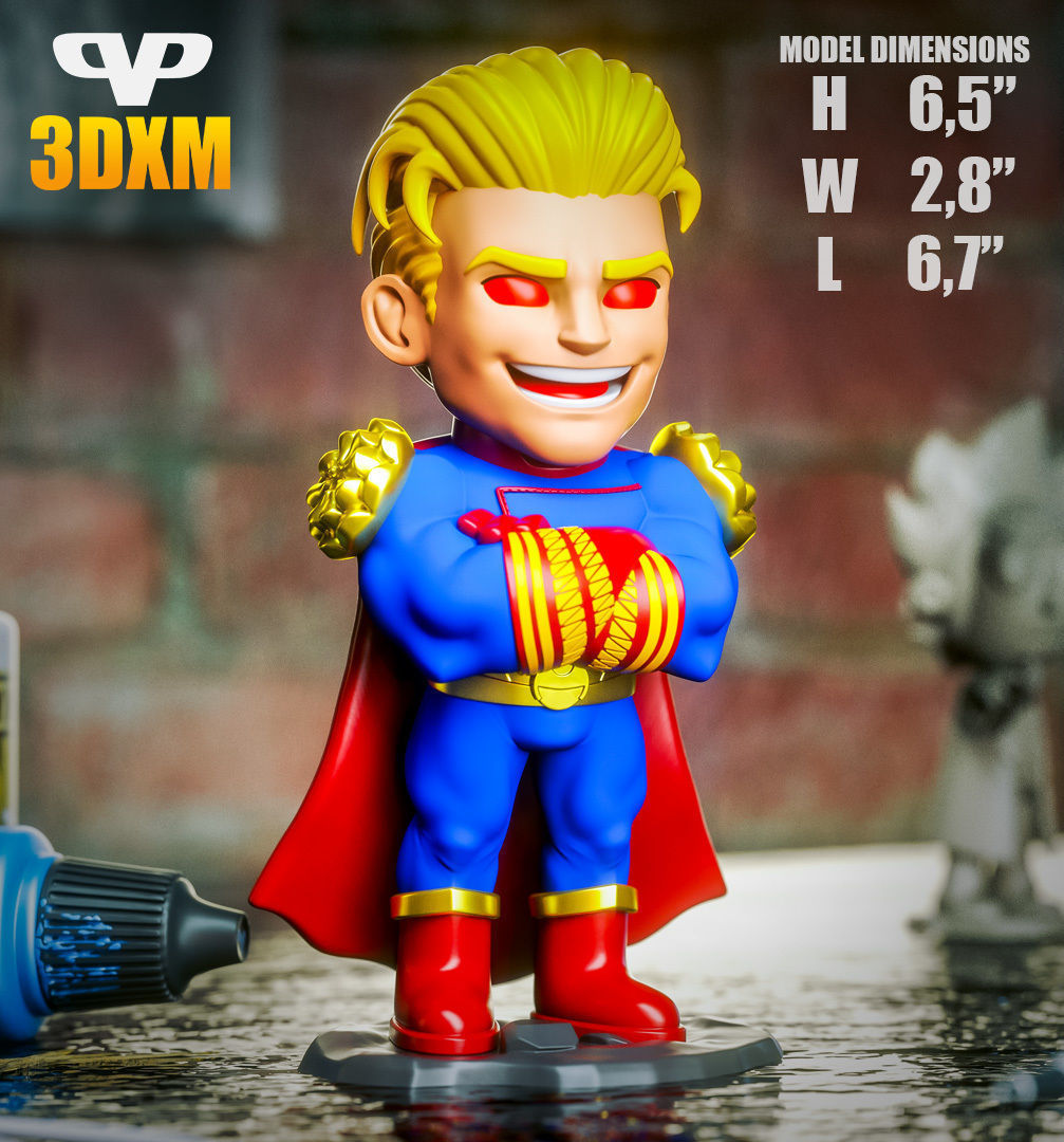Homelander Chibi STL for 3D Printing ChibiSTL 3DXM 3D model 3D ...