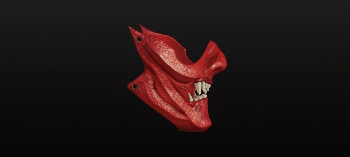 Half oni mask 3D model 3D printable | CGTrader