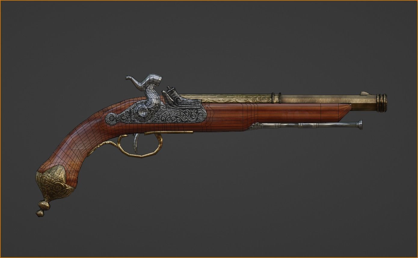 3D model Percussion Gun Brescia Italia 1825 VR / AR / low-poly | CGTrader