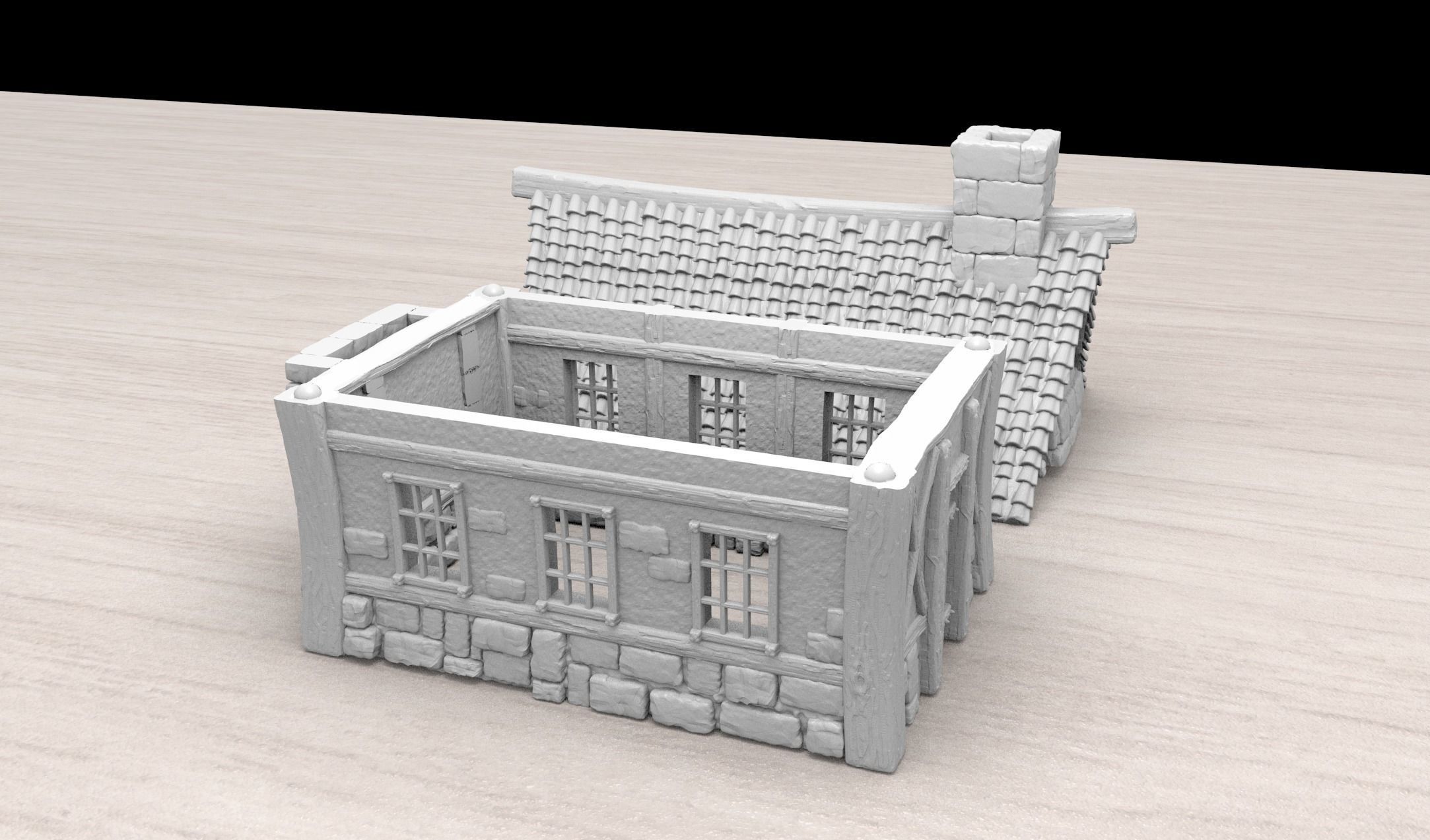 PRINTABLE MEDIEVAL HOUSE 3D model 3D printable | CGTrader