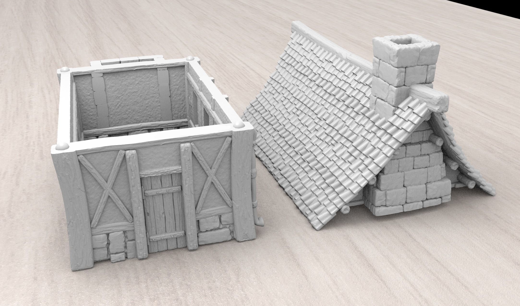 PRINTABLE MEDIEVAL HOUSE 3D model 3D printable | CGTrader