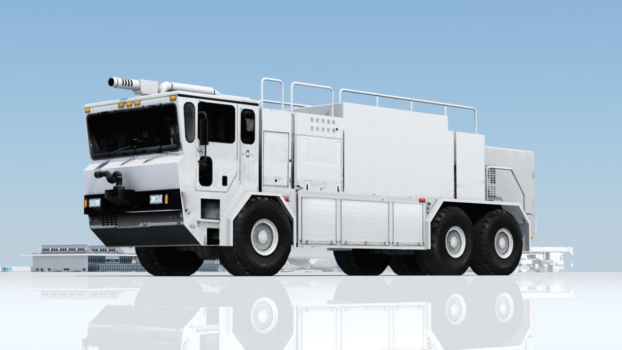 3D model US Titan 6x6 Airport Fire Truck ARFF Low Poly Blank Static VR ...