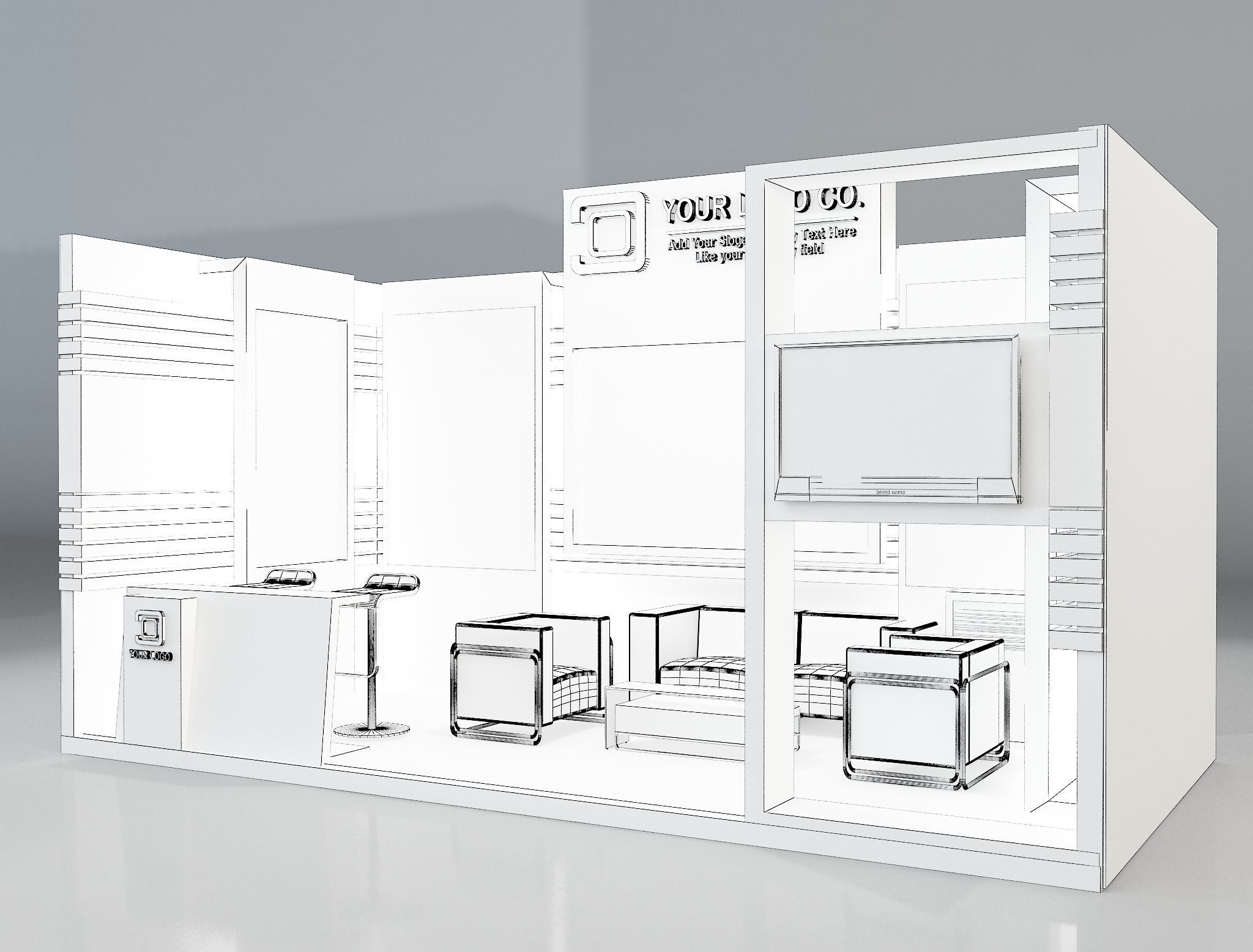 Booth Exhibition Stand a320 3D model | CGTrader