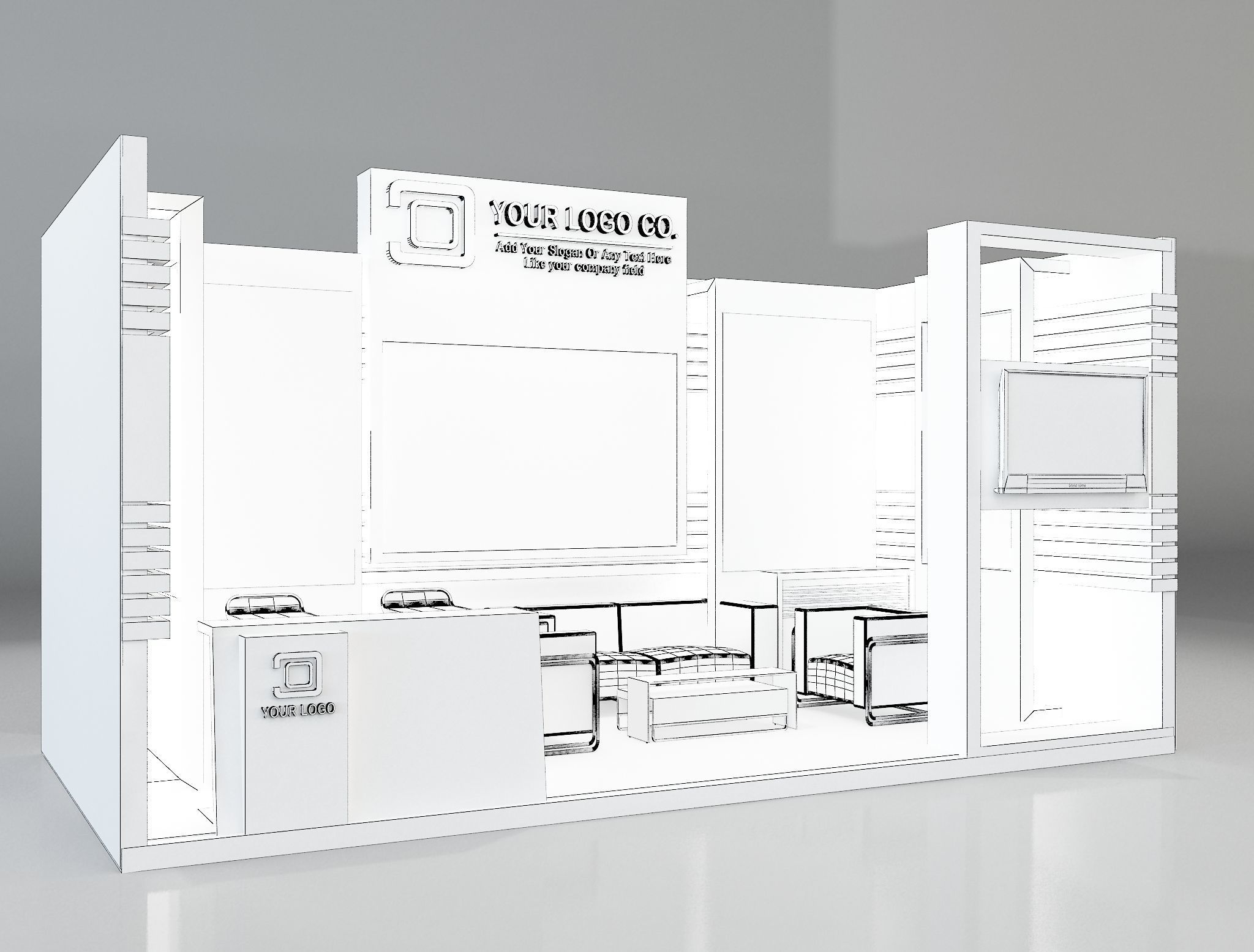 Booth Exhibition Stand a320 3D model | CGTrader