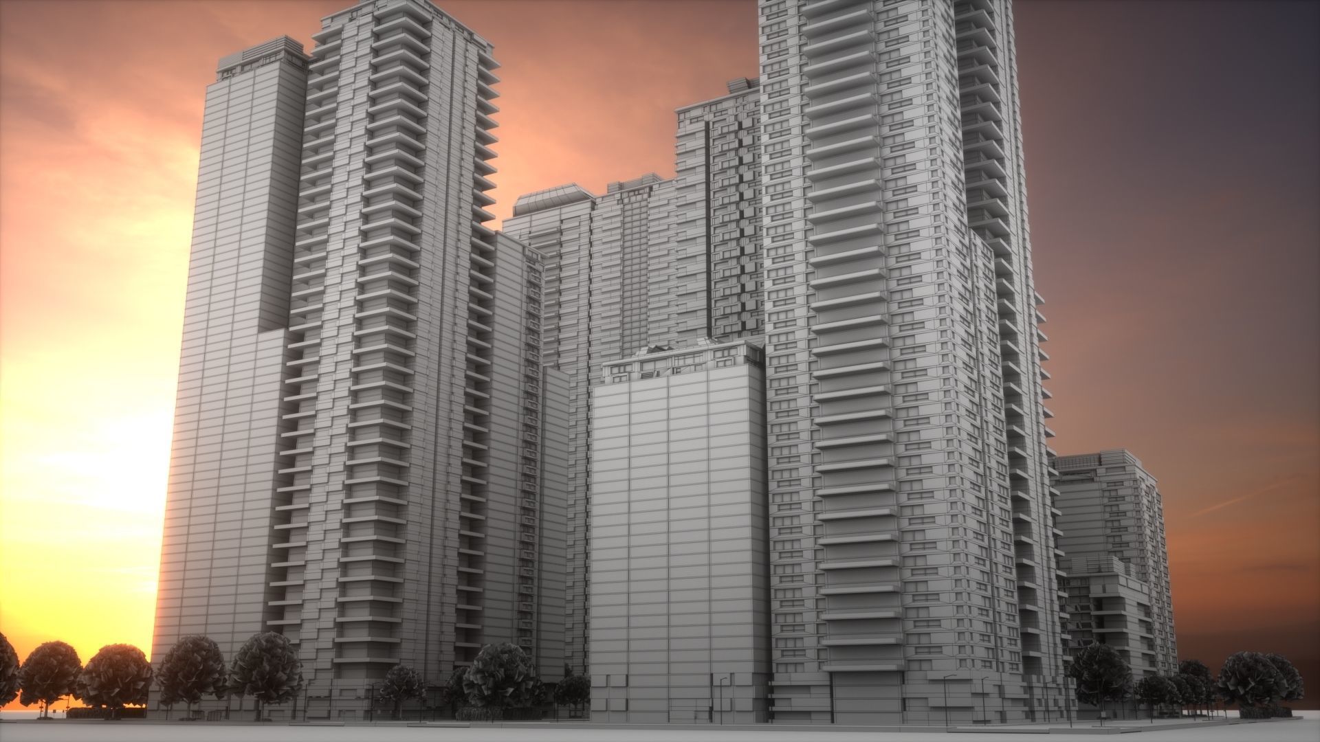 City Block Type B01 3D model | CGTrader