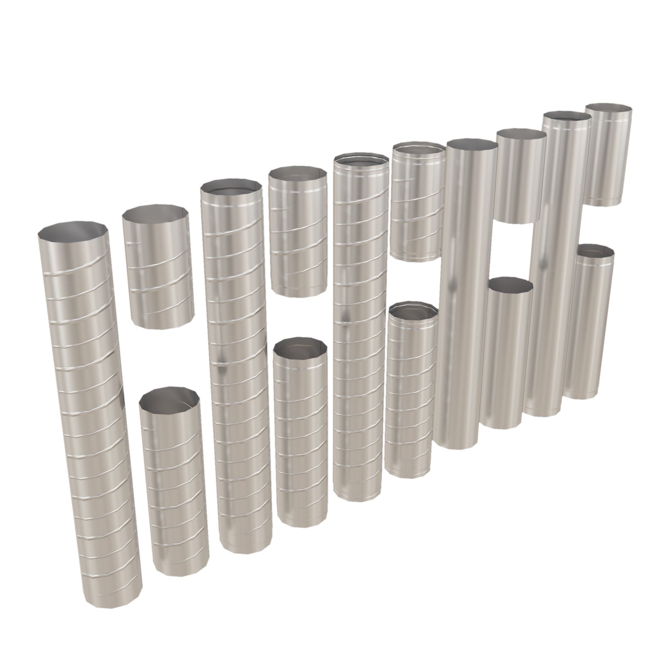 3D model Round HVAC Ducting Pack VR / AR / low-poly | CGTrader