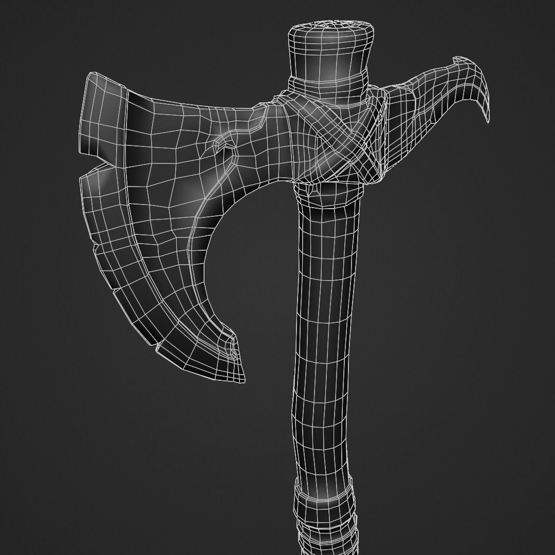 Two handed stylized axe free VR / AR / low-poly 3D model | CGTrader