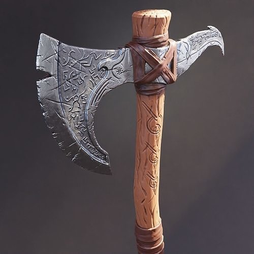 Two handed stylized axe free VR / AR / low-poly 3D model | CGTrader