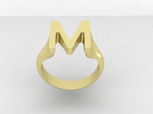 Letter ring 3D model 3D printable | CGTrader