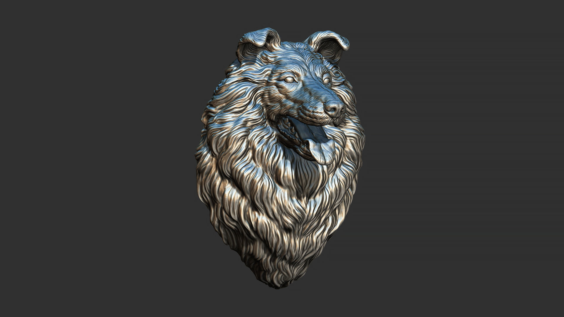 Collie Dog head 3D model 3D printable | CGTrader
