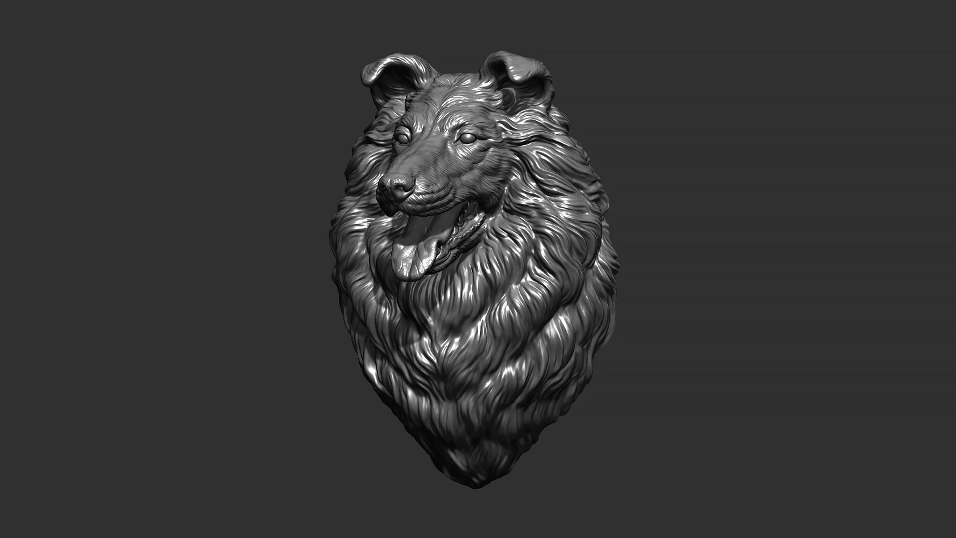 Collie Dog head 3D model 3D printable | CGTrader