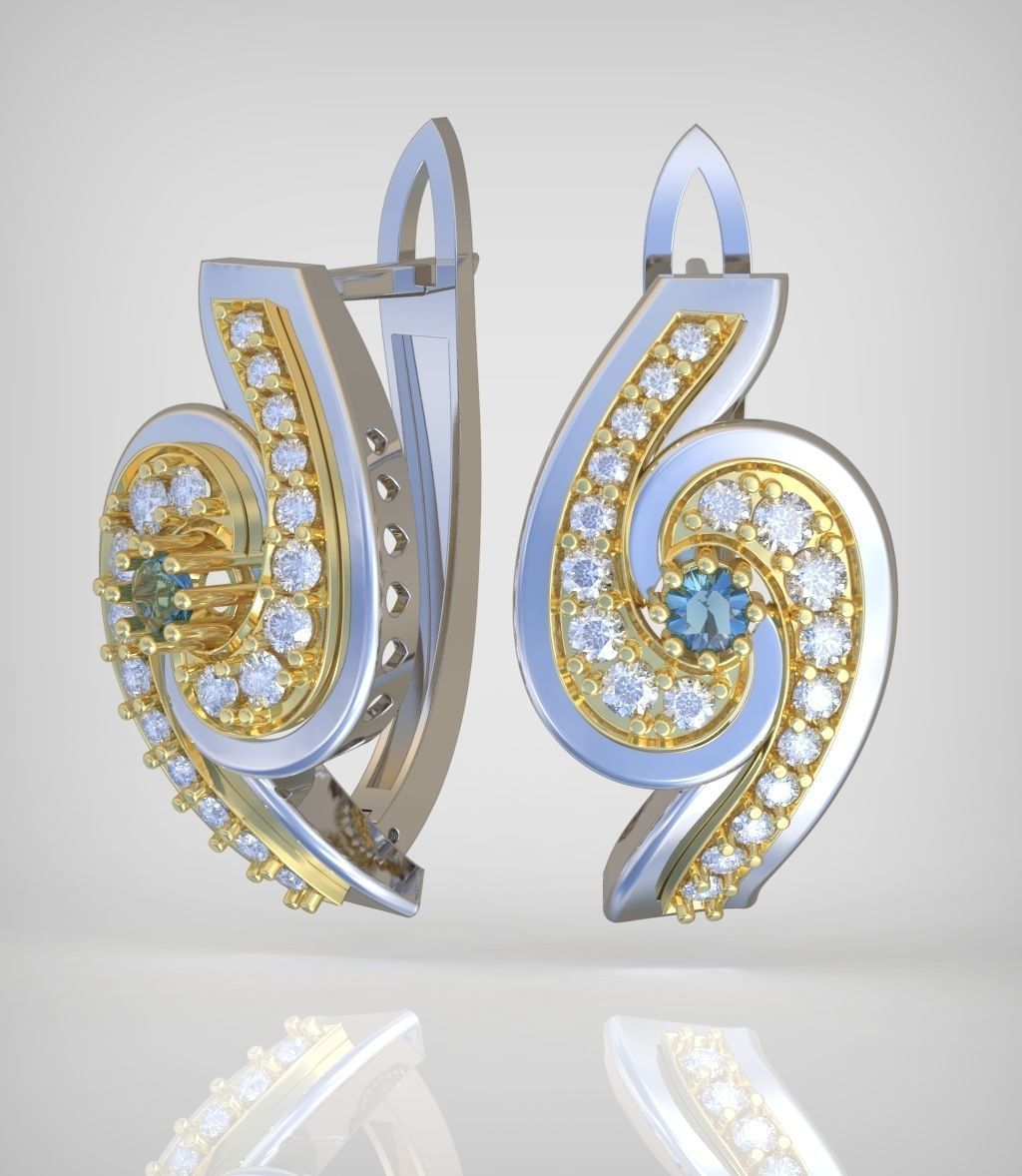 Earring model 0260 3D printable model9 3D model 3D printable | CGTrader