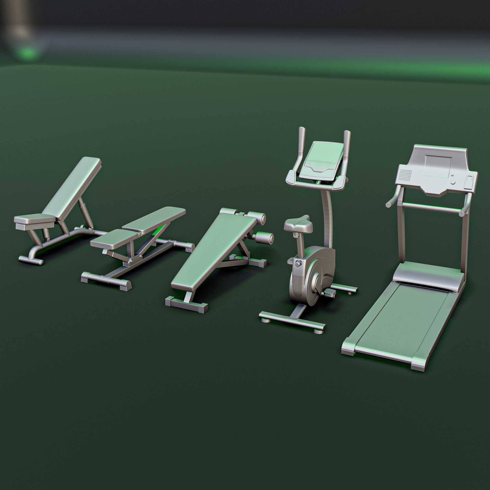 Sport Gym Diorama Pack 3D model 3D printable | CGTrader