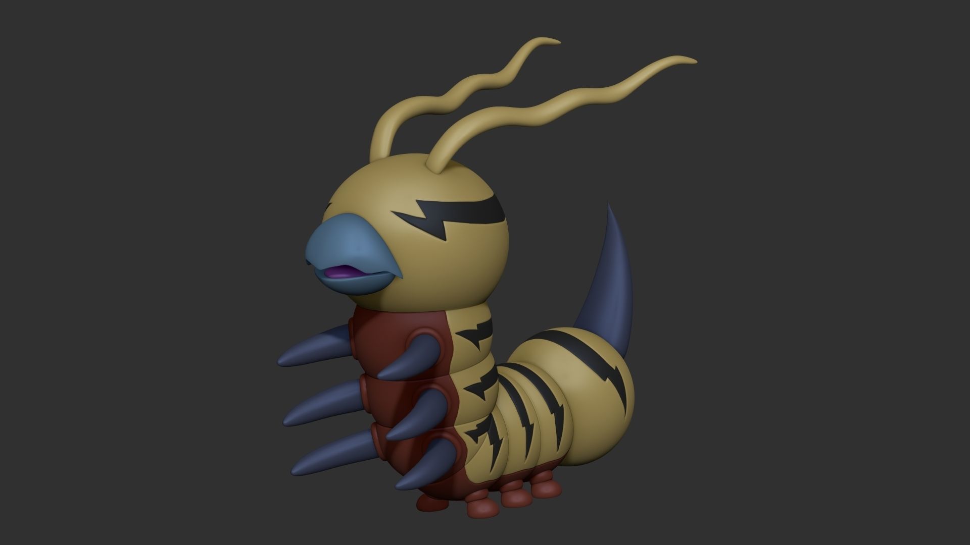 Kunemon - Digimon 3D model 3D printable | CGTrader