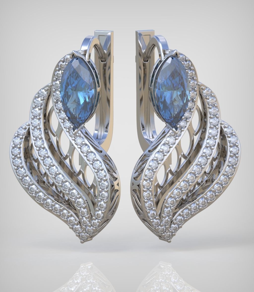 Earring model 0346 3D printable model12 3D model 3D printable | CGTrader