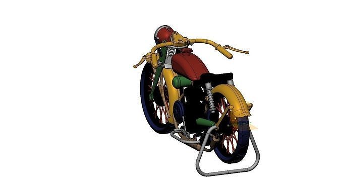 VINTAGE MOTORCYCLE FROM THE 40S-50S 3D model 3D printable | CGTrader