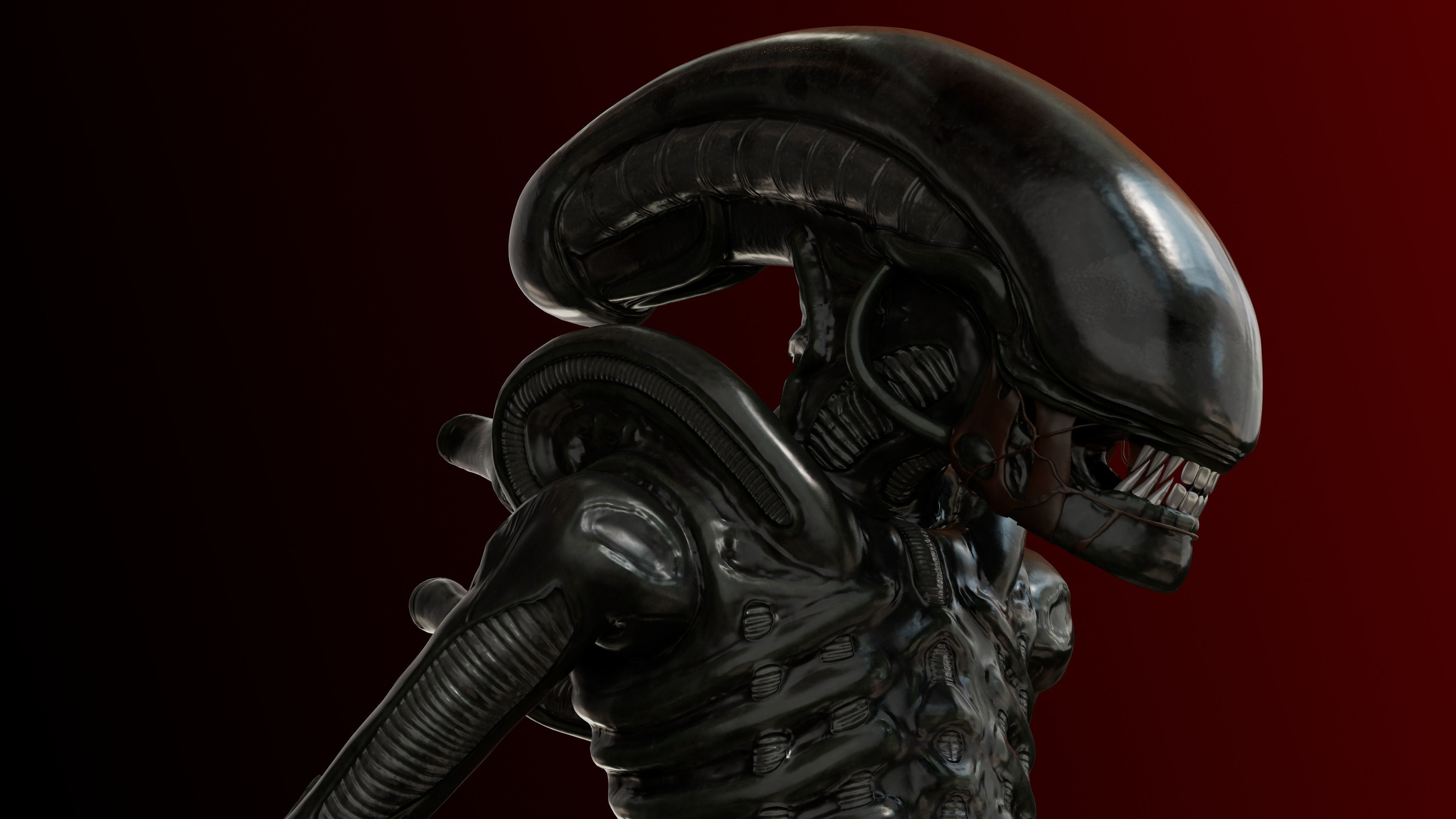 Xenomorph T-pose Unrigged 3D model | CGTrader