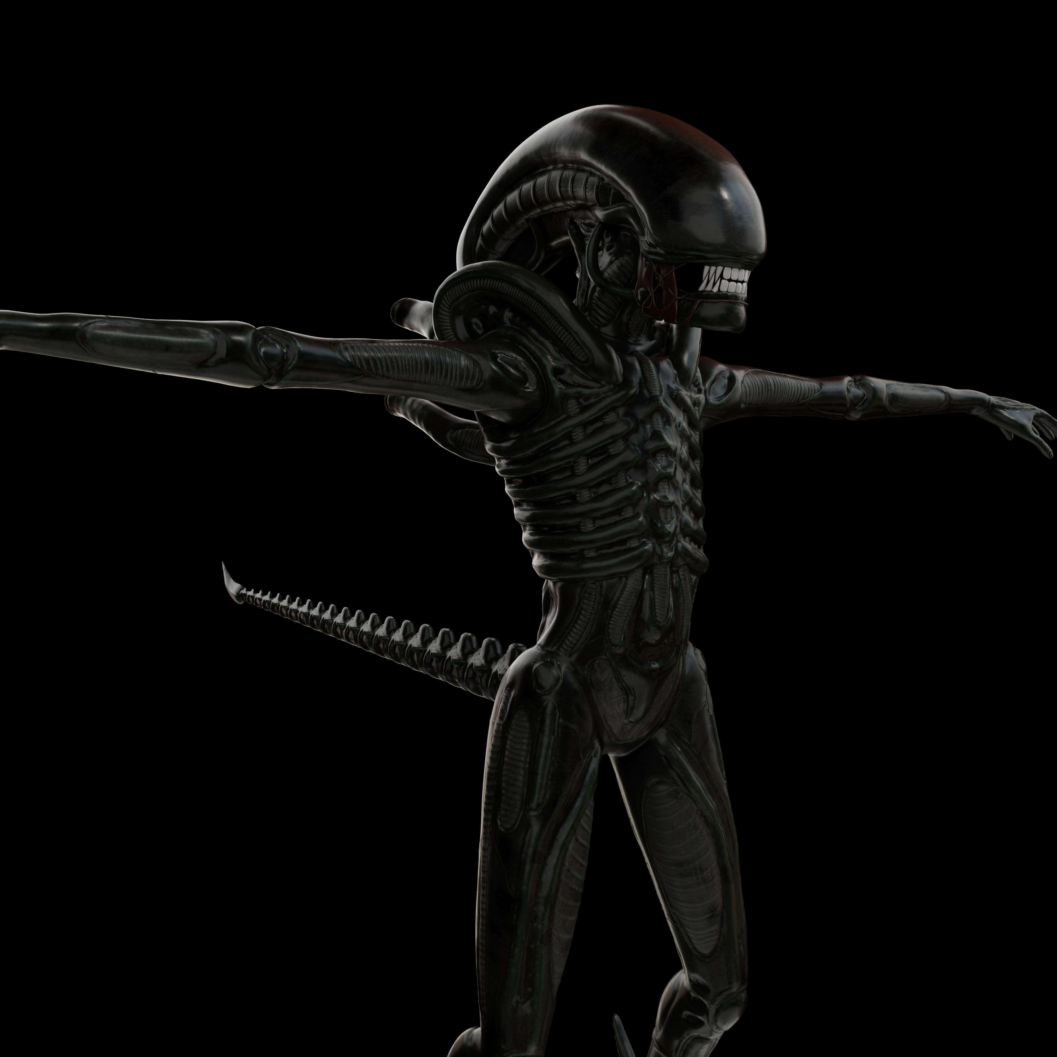 Xenomorph T-pose Unrigged 3D model | CGTrader