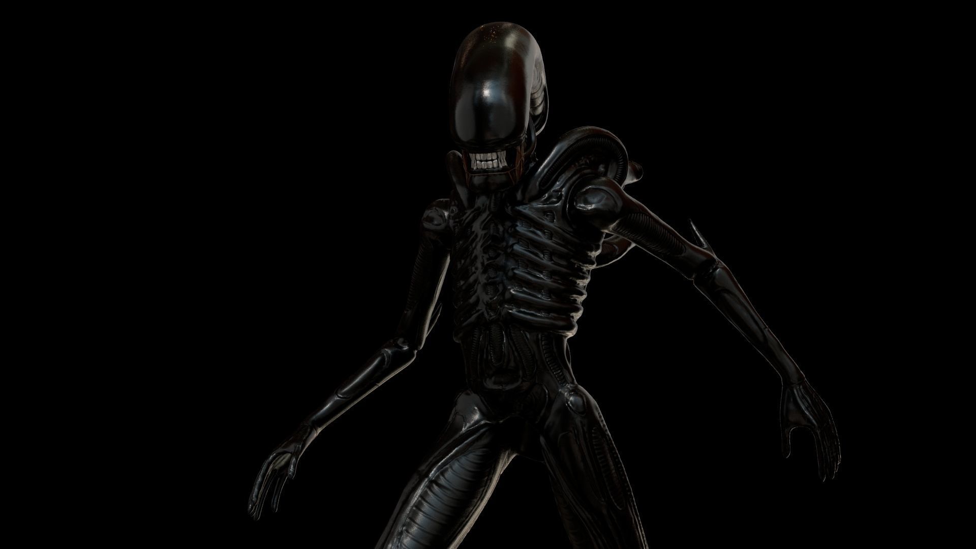 Xenomorph T-pose Unrigged 3D model | CGTrader