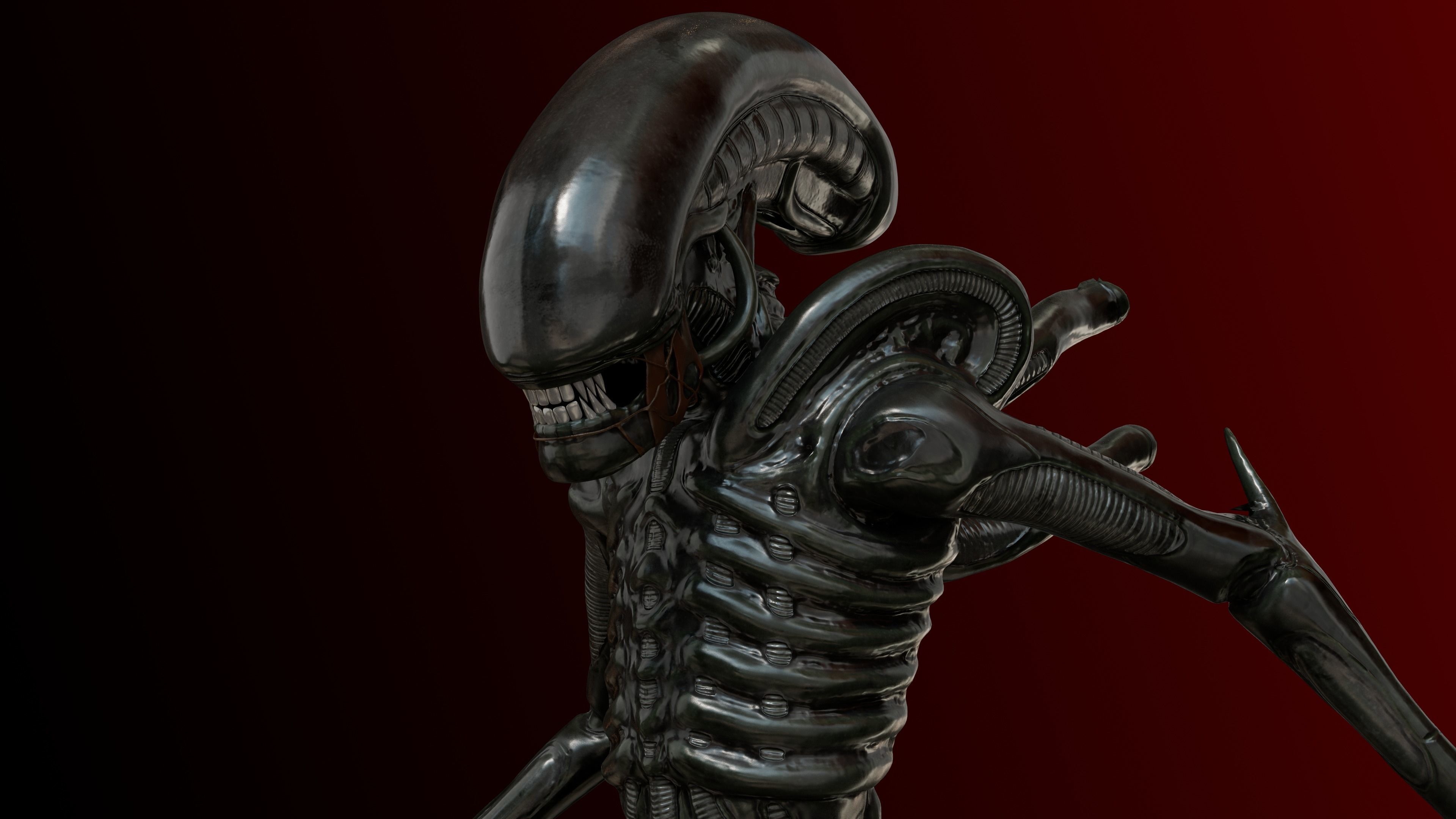 Xenomorph T-pose Unrigged 3D model | CGTrader