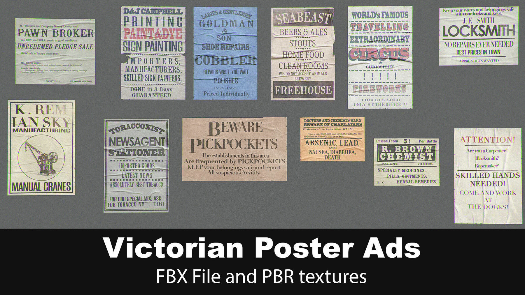 3D model Victorian Generic Poster Ads VR / AR / low-poly | CGTrader