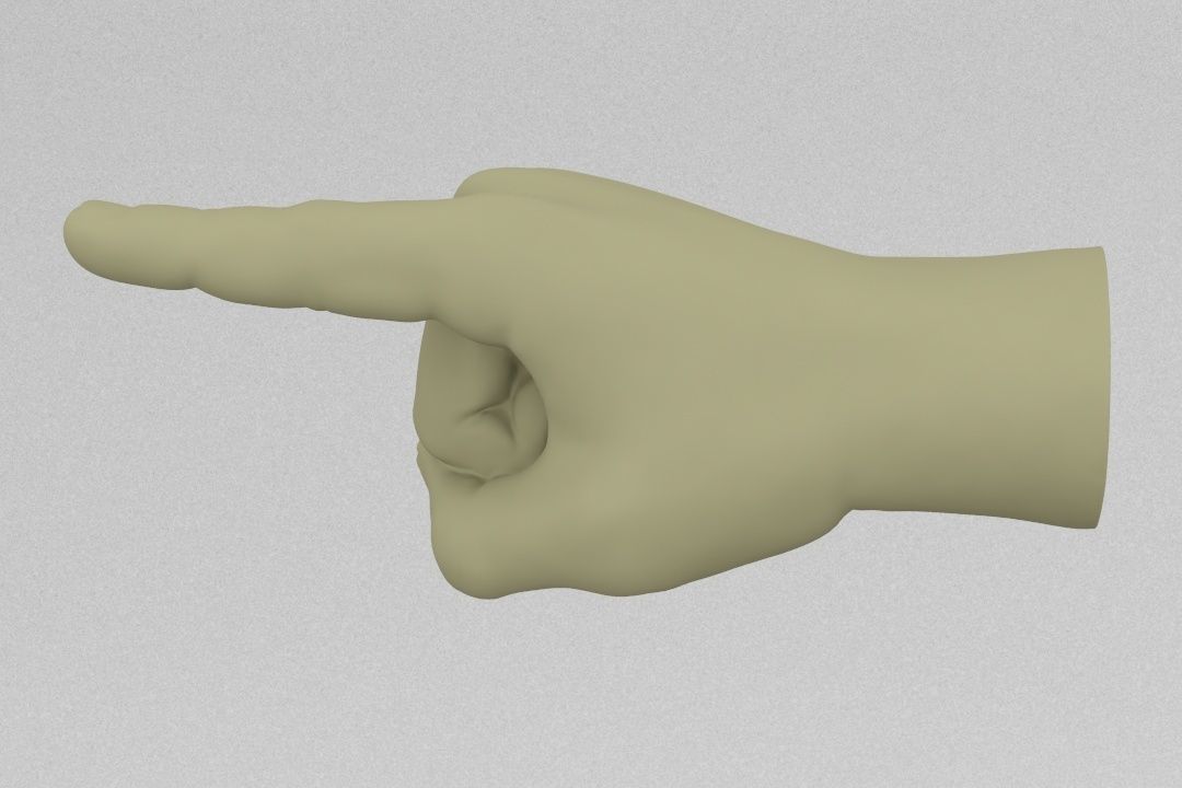 Hand with finger 3D model 3D printable | CGTrader