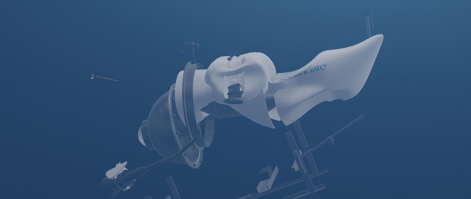 3D model Ocean Gate Titan submarine implosion animation VR / AR / low ...