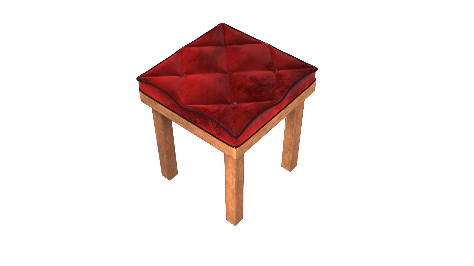 Stool red velvet 3D model | CGTrader