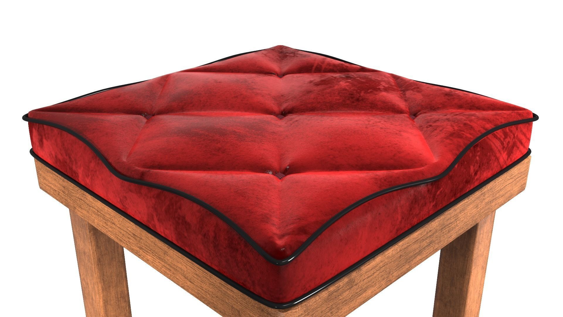Stool red velvet 3D model | CGTrader