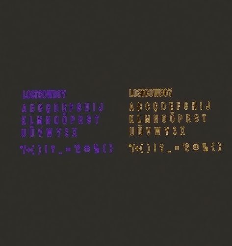 NEon alphabets and symbols in writing fonts 3D model | CGTrader